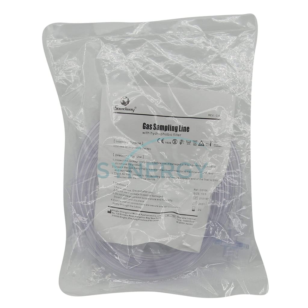 CO2, Sampling Line, 10 FT, Male, with Hydrophobic filter ...